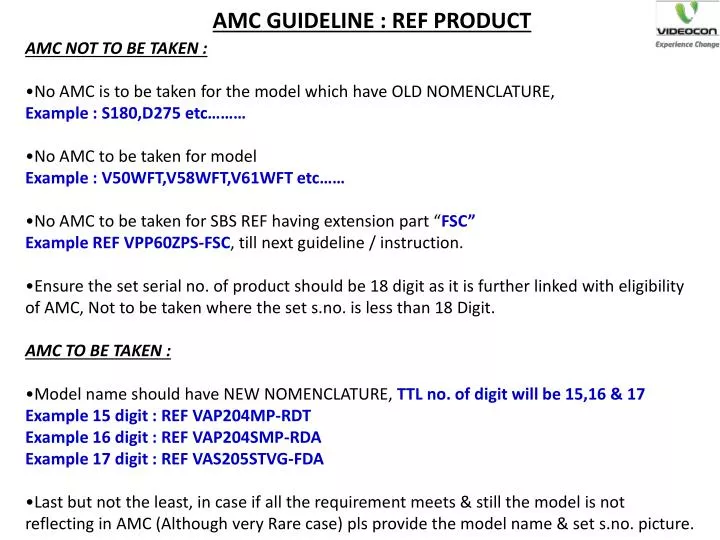 PPT - AMC GUIDELINE : REF PRODUCT PowerPoint Presentation, free ...