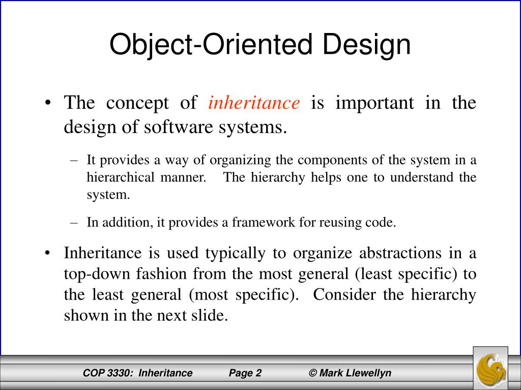 Ppt Cop 3330 Object Oriented Programming Summer 2007 Inheritance And Polymorphism Part 1