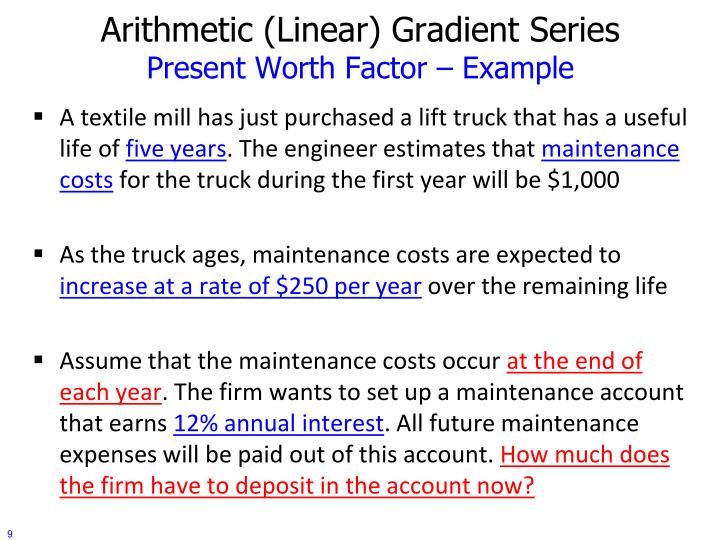 PPT - Engineering Economy [2-3] Time Value of Money Arithmetic Gradient ...
