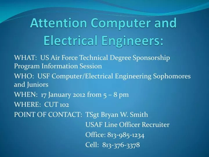 PPT - Attention Computer and Electrical Engineers: PowerPoint ...