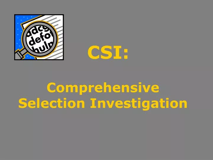 PPT - CSI: PowerPoint Presentation, free download - ID:7052622