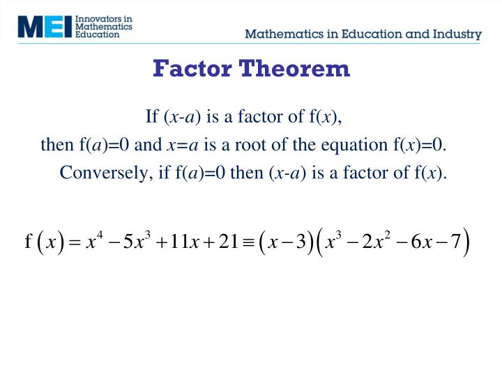 PPT - Factor Theorem Remainder Theorem PowerPoint Presentation - ID:7053016