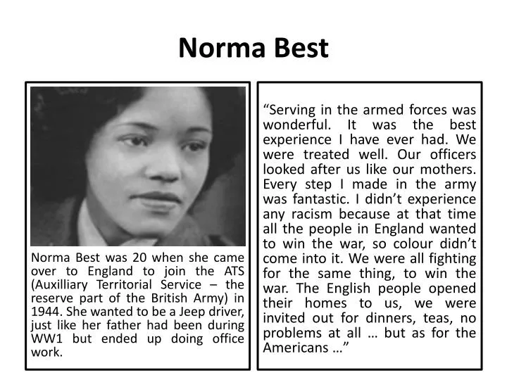 PPT - Norma Best PowerPoint Presentation, free download - ID:7053500