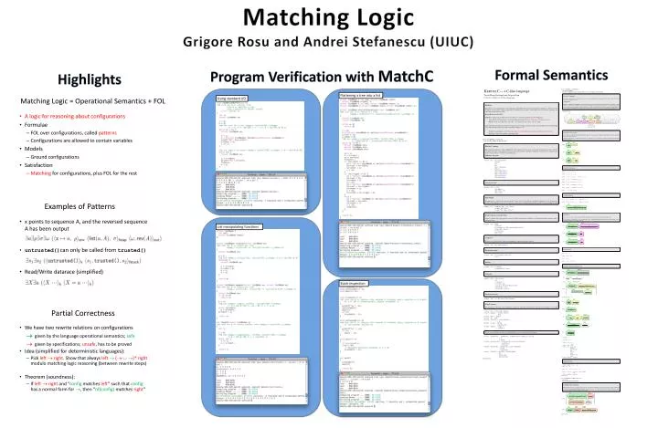 PPT - Matching Logic Grigore Rosu and Andrei Stefanescu (UIUC ...