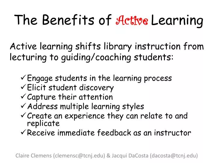 PPT - The Benefits of Active Learning PowerPoint Presentation, free ... PPT - The Benefits of Active Learning PowerPoint Presentation, free ...