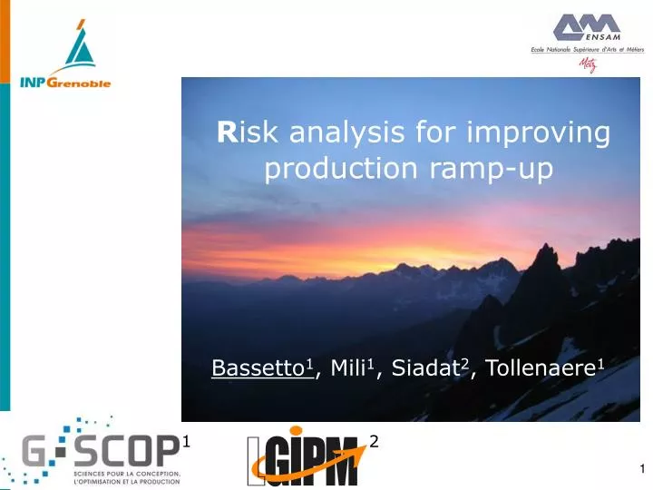 PPT - R isk analysis for improving production ramp-up PowerPoint ...