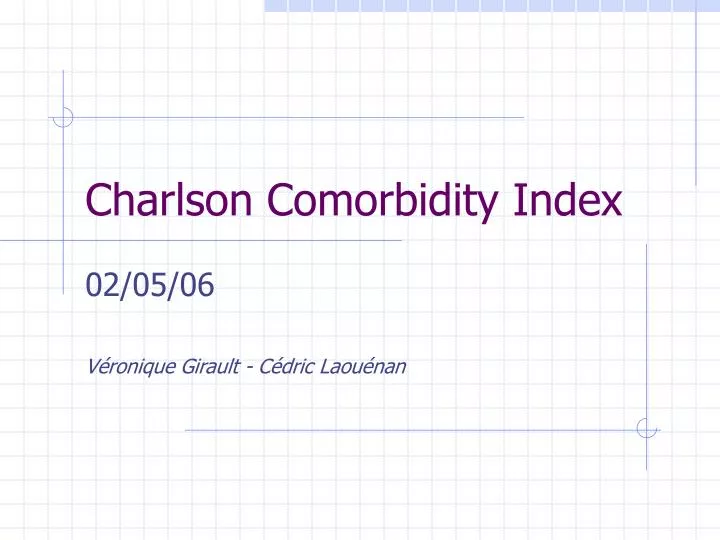 PPT - Charlson Comorbidity Index PowerPoint Presentation, free download ...