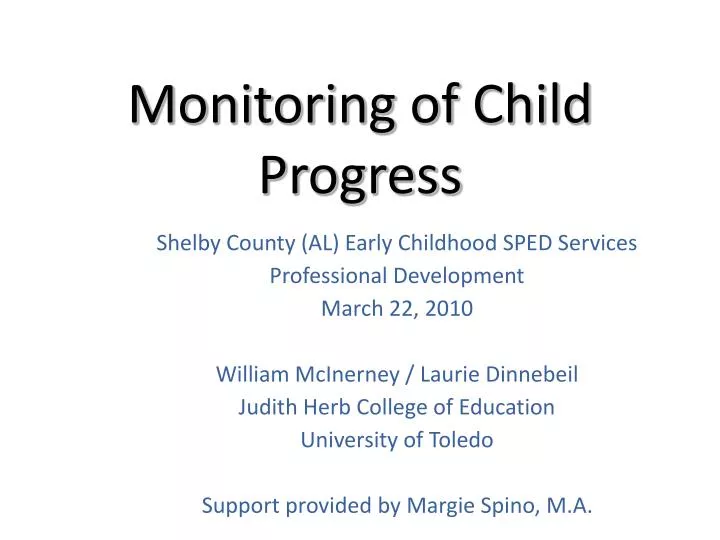 PPT - Monitoring of Child Progress PowerPoint Presentation, free ...
