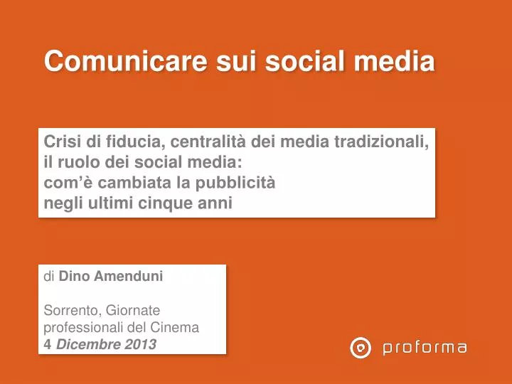 PPT - Comunicare sui social media PowerPoint Presentation, free ...