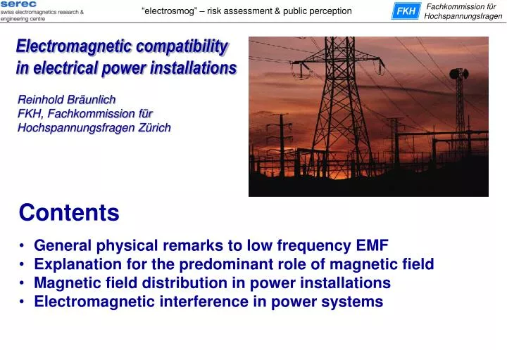 PPT - Electromagnetic compatibility in electrical power installations ...
