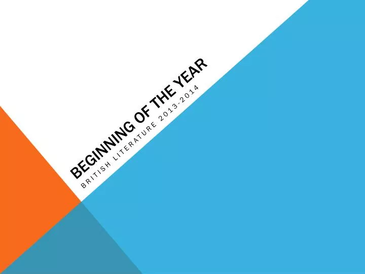 PPT - Beginning of the year PowerPoint Presentation, free download - ID ...