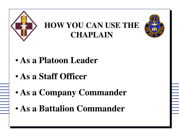 PPT - ROLE OF THE CHAPLAIN PowerPoint Presentation - ID:7057894