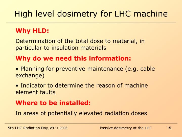 PPT - Passive dosimetry at the LHC PowerPoint Presentation - ID:7059087