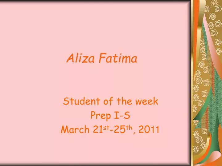 PPT - Aliza Fatima PowerPoint Presentation, free download - ID:7060773