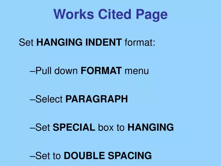 PPT - Works Cited Page PowerPoint Presentation, free download - ID:7061883