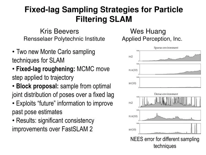 PPT - Fixed-lag Sampling Strategies for Particle Filtering SLAM ...