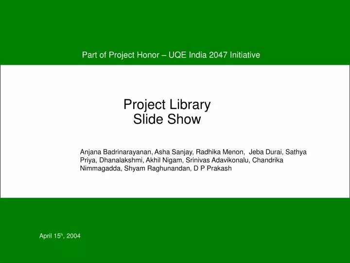 PPT - Project Library Slide Show PowerPoint Presentation, free download ...