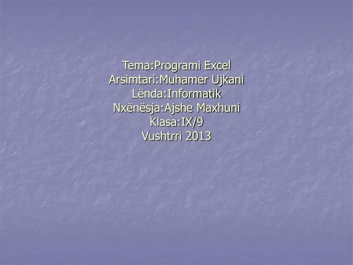 PPT - Programi excel PowerPoint Presentation, free download - ID:7065536