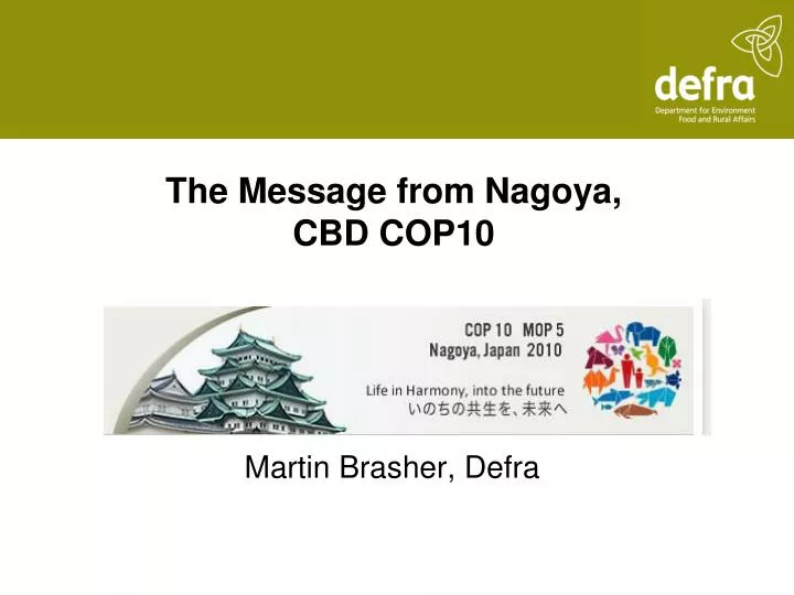 PPT - The Message from Nagoya, CBD COP10 PowerPoint Presentation, free ...