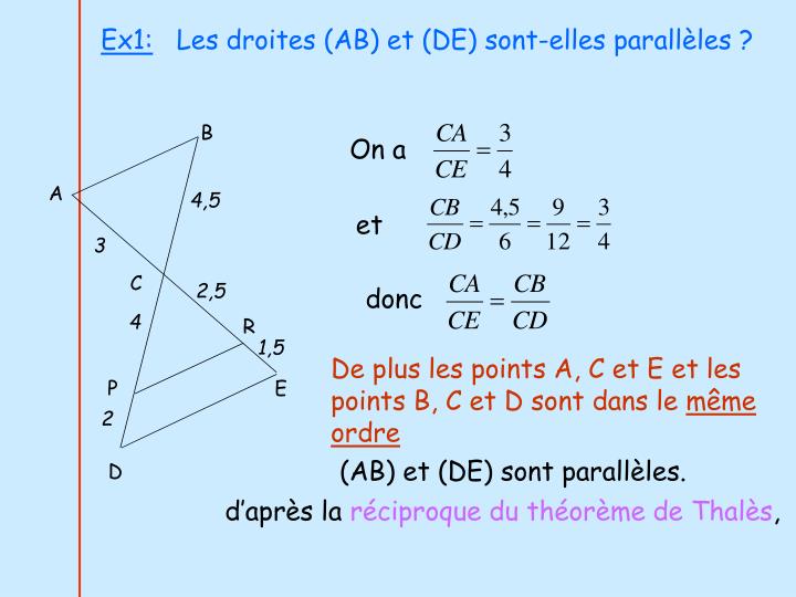 PPT - THEOREME DE THALES PowerPoint Presentation - ID:7066490