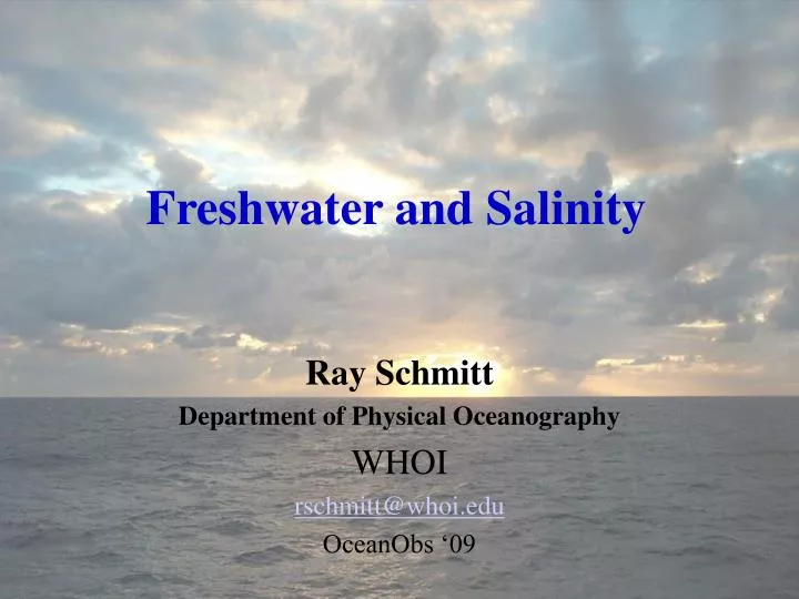 PPT - Freshwater and Salinity PowerPoint Presentation, free download ...