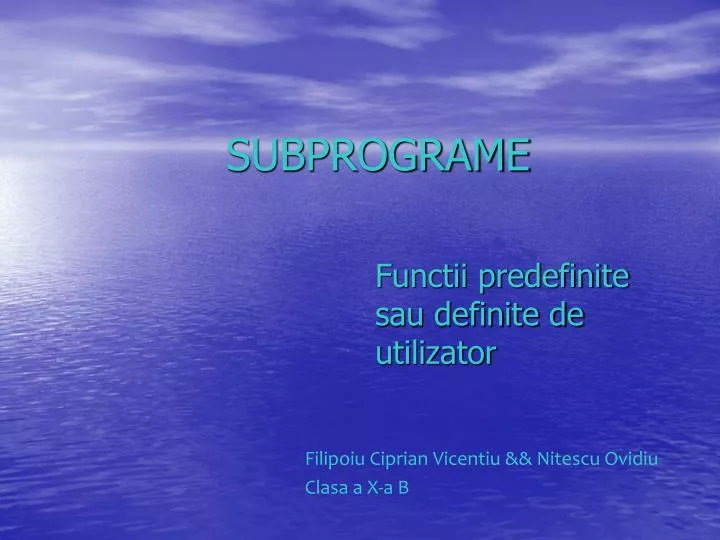 PPT - SUBPROGRAME PowerPoint Presentation, free download - ID:7068305