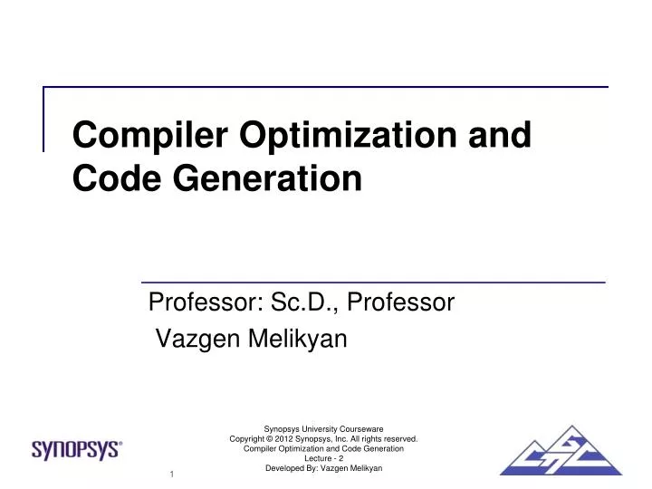 Ppt Compiler Optimization And Code Generation Powerpoint Presentation Id7069147 