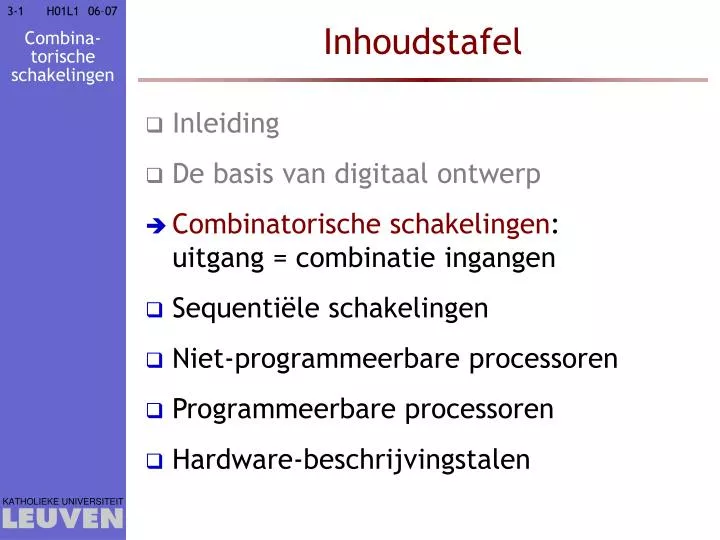 PPT - Inhoudstafel PowerPoint Presentation, free download - ID:7069230