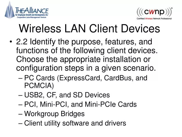 PPT - Wireless LAN Client Devices PowerPoint Presentation, free ...
