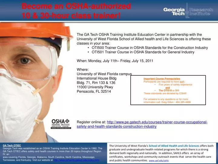 PPT - Become an OSHA-authorized 10 & 30-hour class trainer! PowerPoint ...