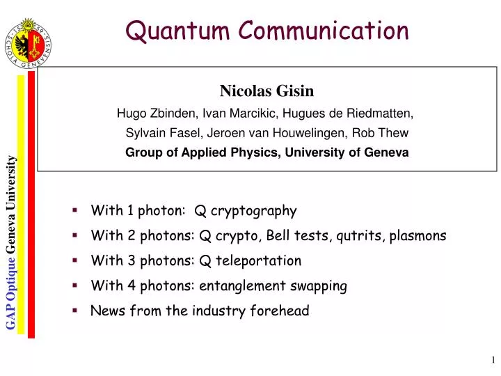 PPT - Quantum Communication PowerPoint Presentation, free download - ID ...