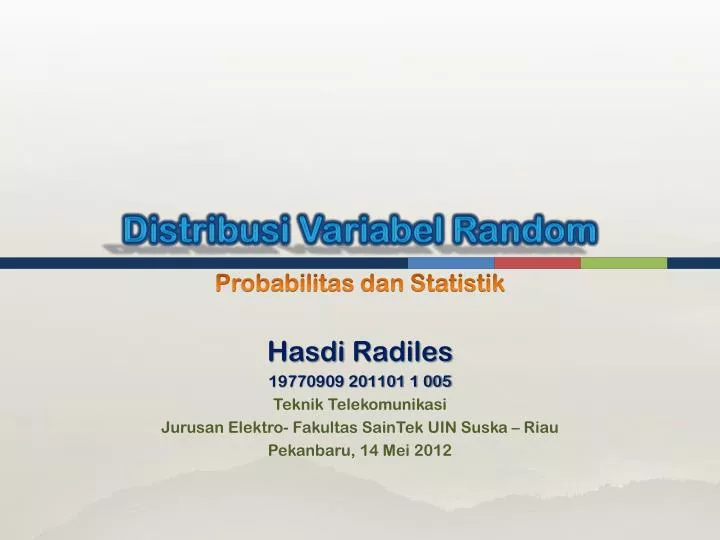 PPT - Distribusi Variabel Random PowerPoint Presentation, free download ...