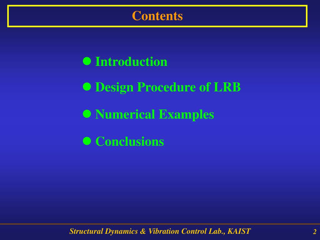 PPT - 사장교의 지진 응답 제어를 위한 납고무 받침의 설계 기준 제안 Guidelines of Designing Lead ...
