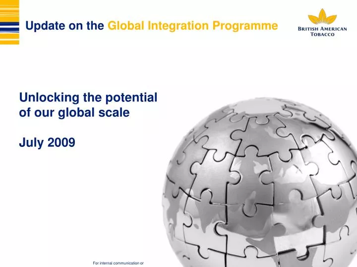 PPT - Update on the Global Integration Programme PowerPoint ...