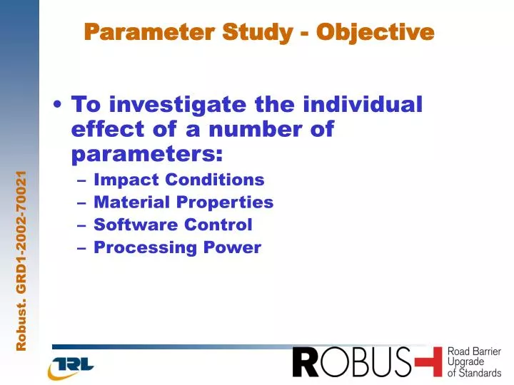 PPT - Parameter Study - Objective PowerPoint Presentation, free ...