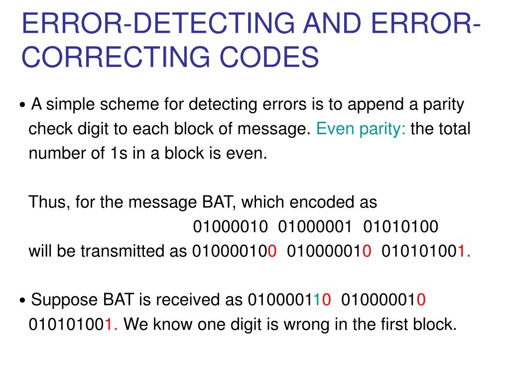 PPT ERROR DETECTING AND ERROR CORRECTING CODES PowerPoint 