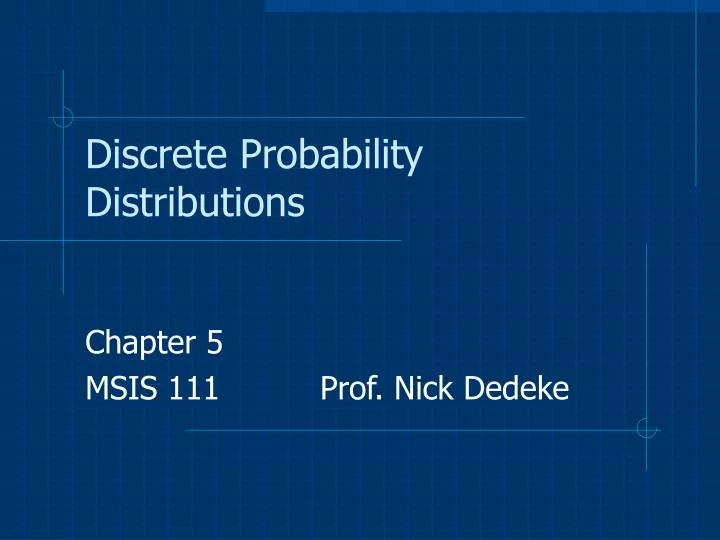 PPT - Discrete Probability Distributions PowerPoint Presentation, free ...