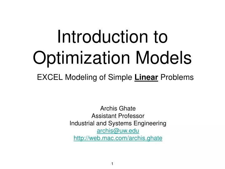 PPT - Introduction to Optimization Models PowerPoint Presentation, free ... PPT - Introduction to Optimization Models PowerPoint Presentation, free ...