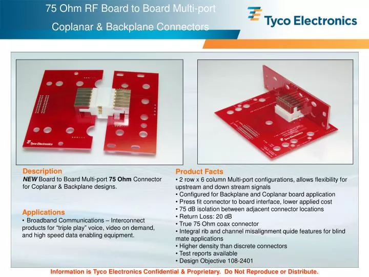 PPT - 75 Ohm RF Board to Board Multi-port Coplanar & Backplane ...