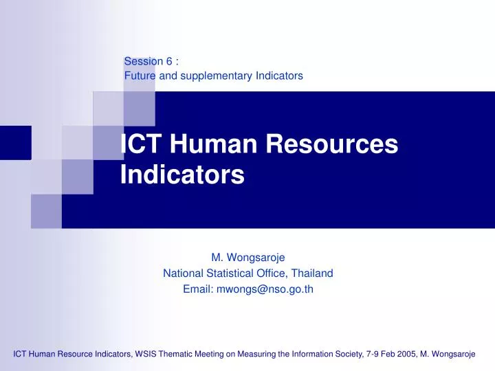 PPT - ICT Human Resources Indicators PowerPoint Presentation, free ...