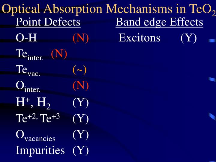PPT - Annealing Experiments and Optical Characterization of Tellurium ...