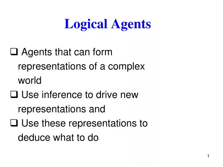PPT - Logical Agents PowerPoint Presentation, free download - ID:7077902