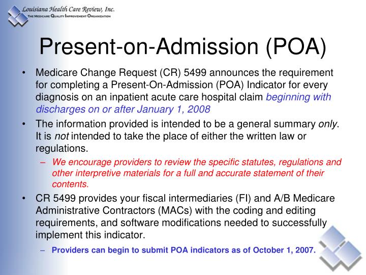 PPT - Hospital-Acquired Conditions Present-On-Admission Indicator ...