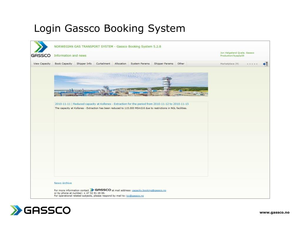 PPT - Business og elektronisk signering i Gassco Booking System ...