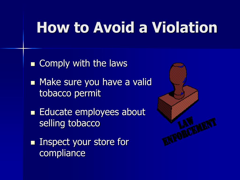 PPT - Tobacco Compliance Education Tobacco Retailers and Merchants ...