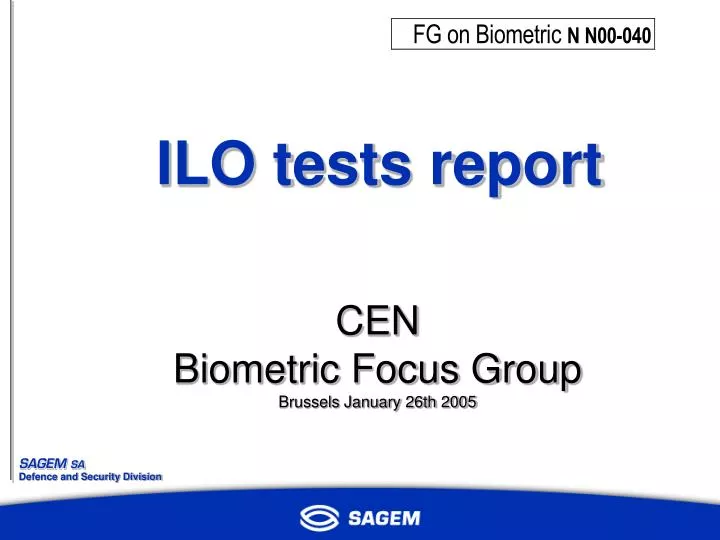 PPT - ILO tests report PowerPoint Presentation, free download - ID:7080493