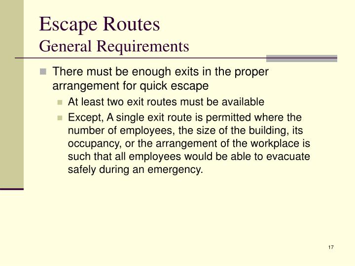 PPT - Exit Routes, Emergency Action Plans, Fire Prevention Plans, and ...
