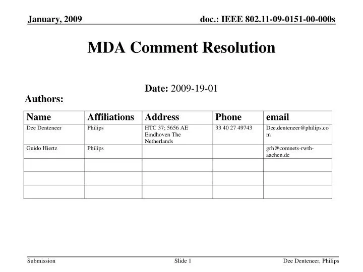 PPT - MDA Comment Resolution PowerPoint Presentation, free download ...