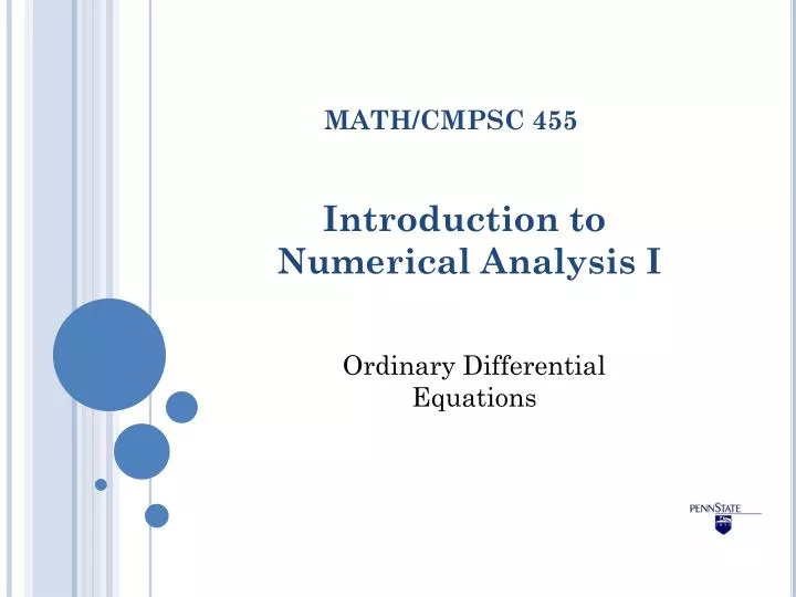 PPT - Introduction to Numerical Analysis I PowerPoint Presentation ...