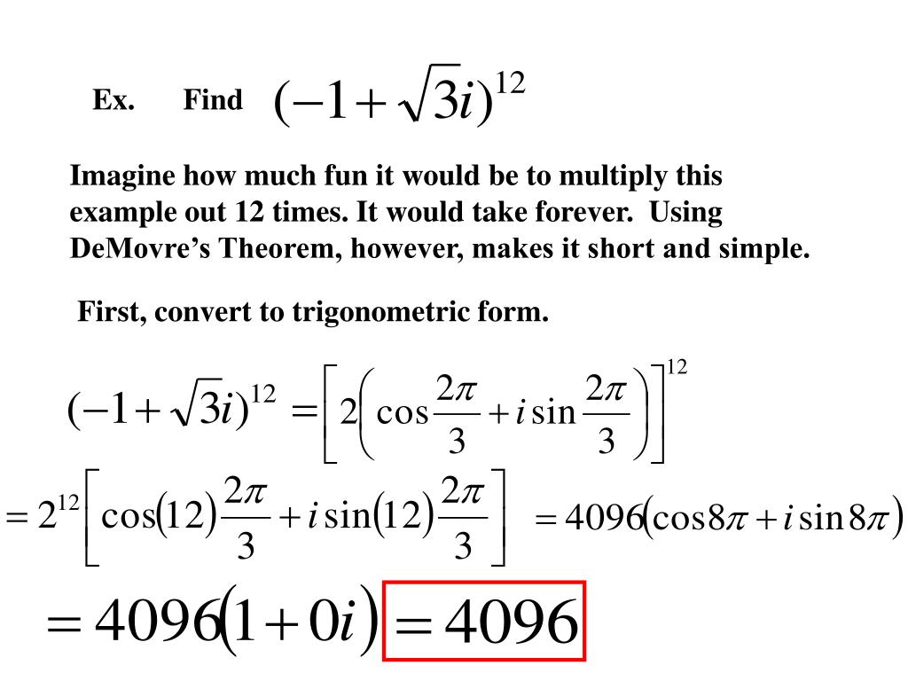 PPT - 6.5 Trig. Form of a Complex Number PowerPoint Presentation, free ... PPT - 6.5 Trig. Form of a Complex Number PowerPoint Presentation, free ...